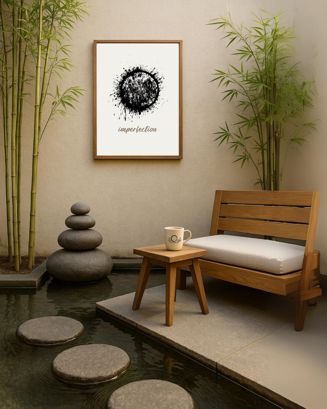 Imperfection Wabi Sabi Art | Beige Splatter Print | Printable Zen ...