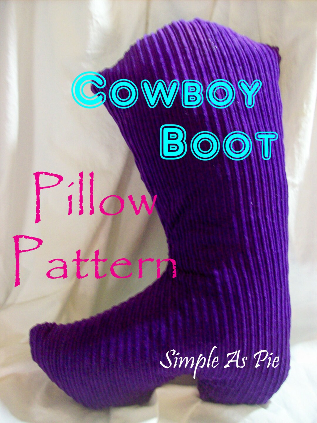 Cowboy Boot Pillow Sewing Pattern - Etsy