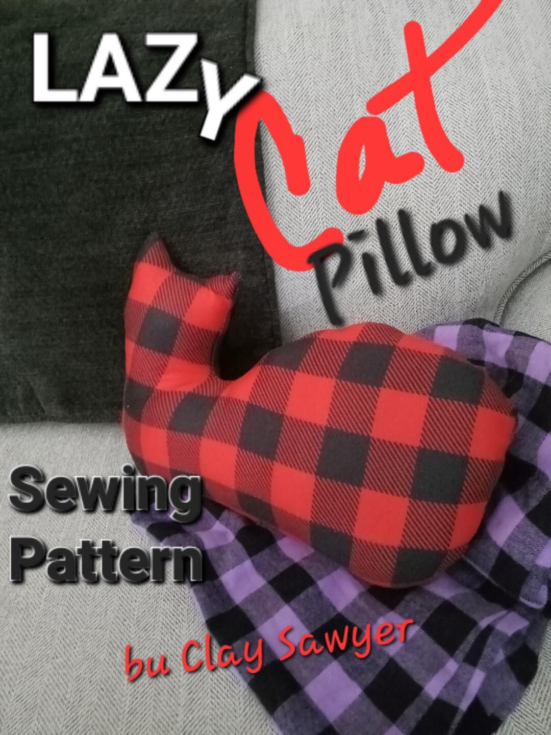 Lazy Cat Pillow Sewing Pattern Digital Download - Etsy