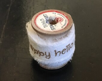 Muslin Paris Vintage Hand Stamped Ribbon Bordeaux Vieux ECS - Etsy