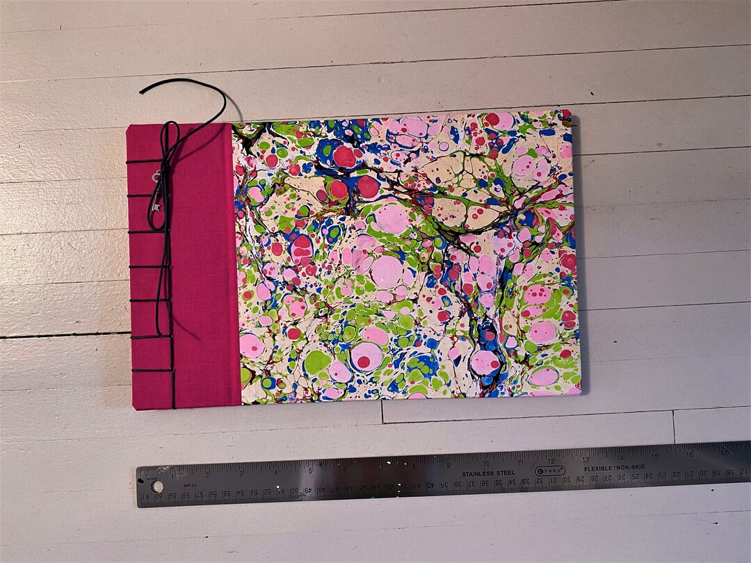 Handmade Marbled Paper Japanese Stab-bound Journal 12.5 X 8 - Etsy