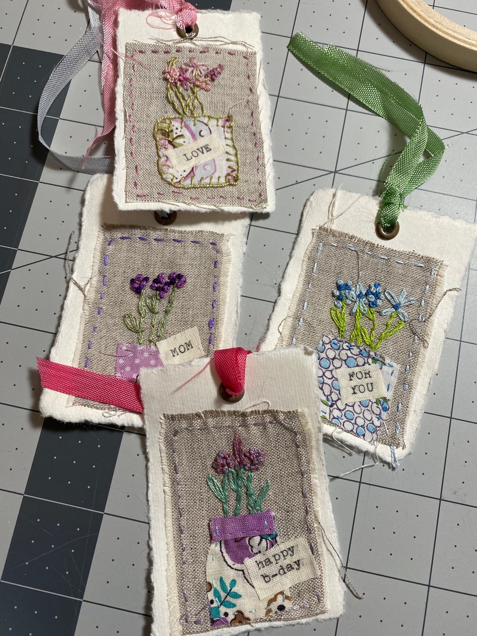 Embroidery Kit embroidery Stitched Tags - Etsy