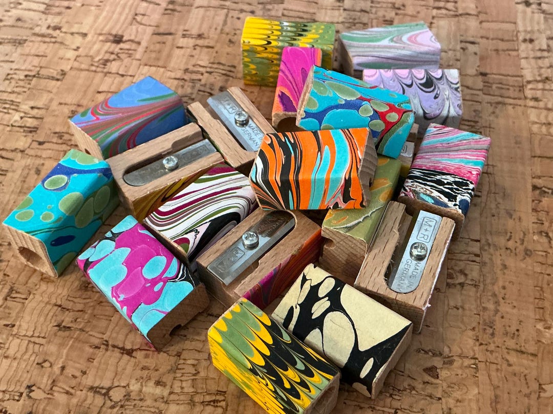 Marbled Paper Covered SINGLE Art Pencil Sharpener - Etsy