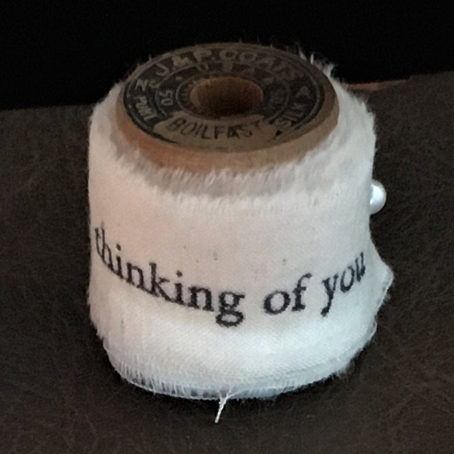 Hand Stamped Muslin Ribbon - Etsy