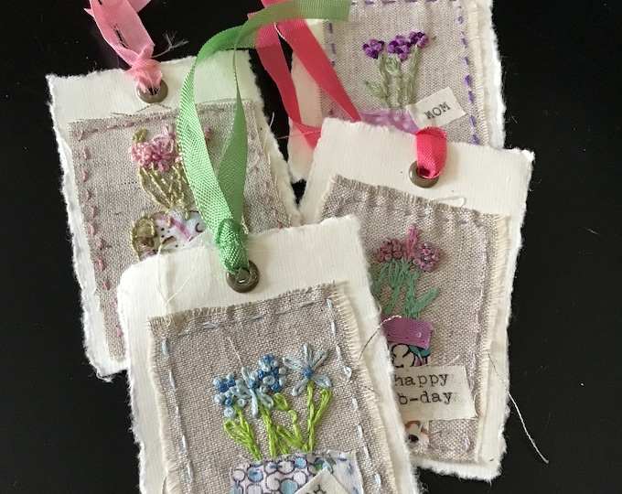 Embroidery Kit -embroidery Stitched Tags - Etsy