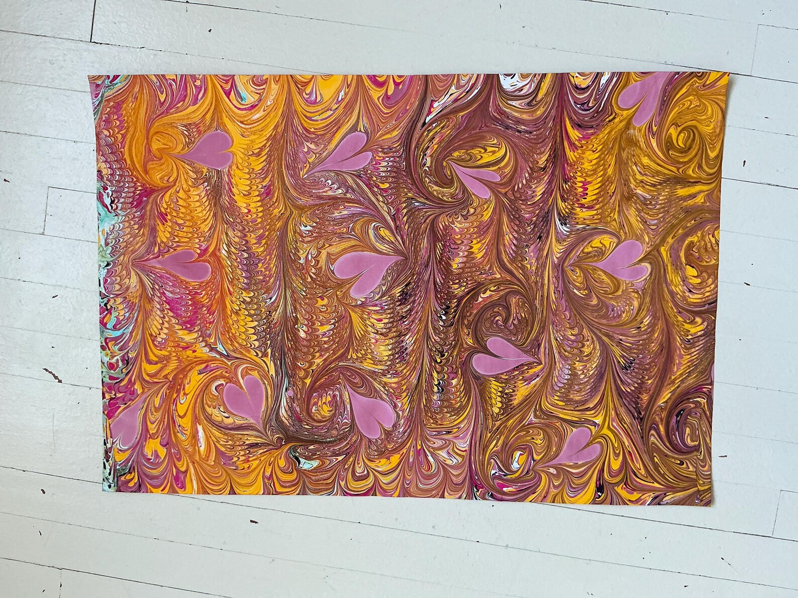 Marbled Paper Sheet #541 Hearts - Etsy