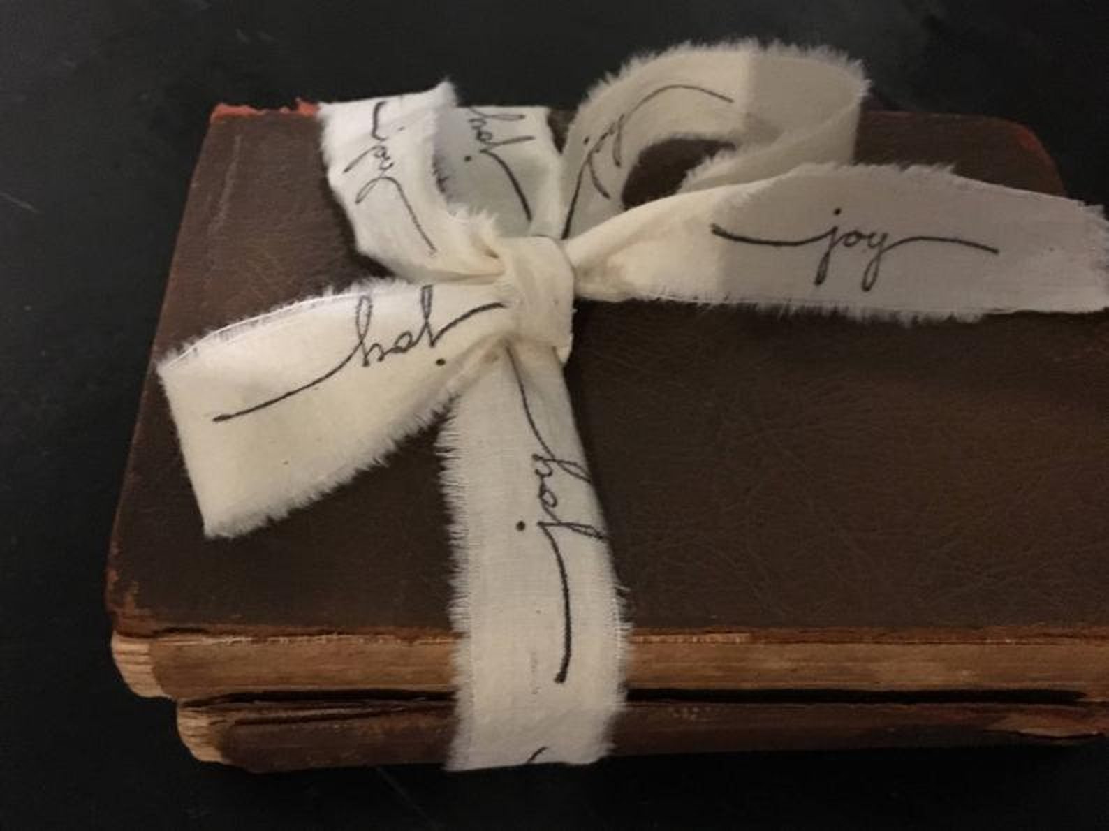 Hand stamped muslin ribbon | Etsy