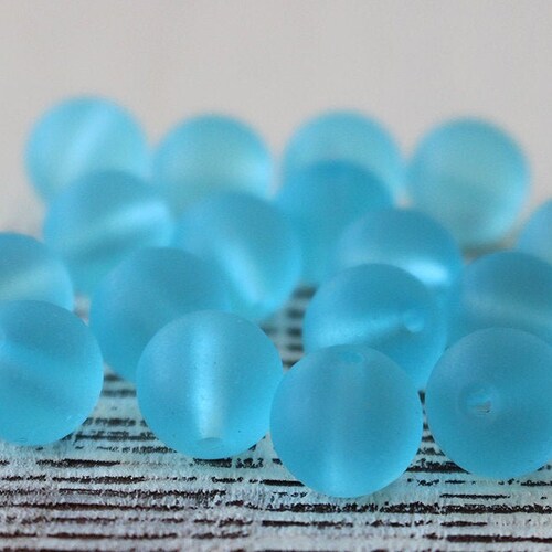 6mm Round Sea Glass Beads Jewelry Making Supply Frosted | Etsy