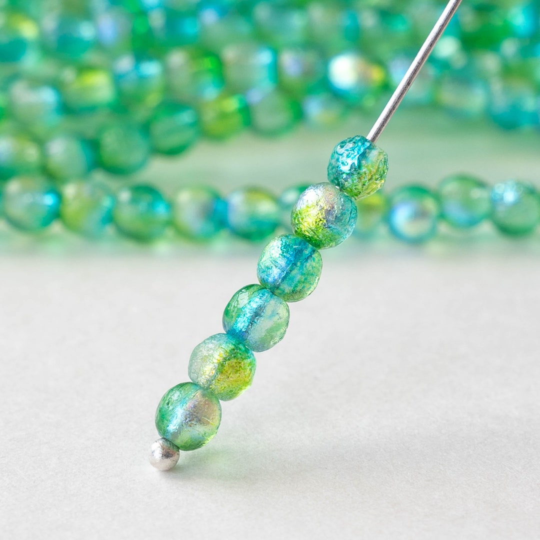 50 - 4mm Round Beads for Jewelry Making - Czech Glass Beads - 4mm Druk ...