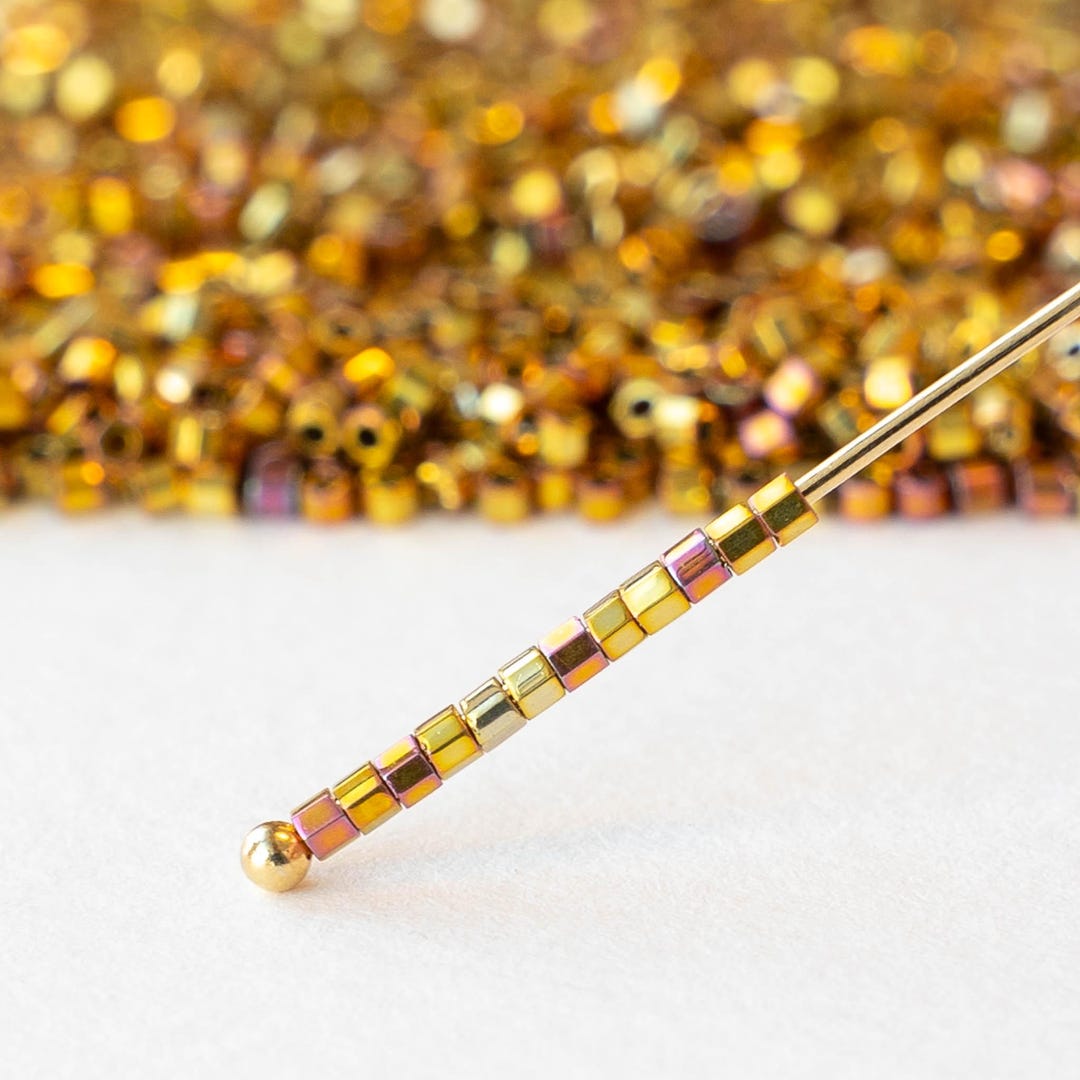 1mm Delica Hex Cut Seed Beads - 24K Gold Iris - 2.5 Grams - Etsy