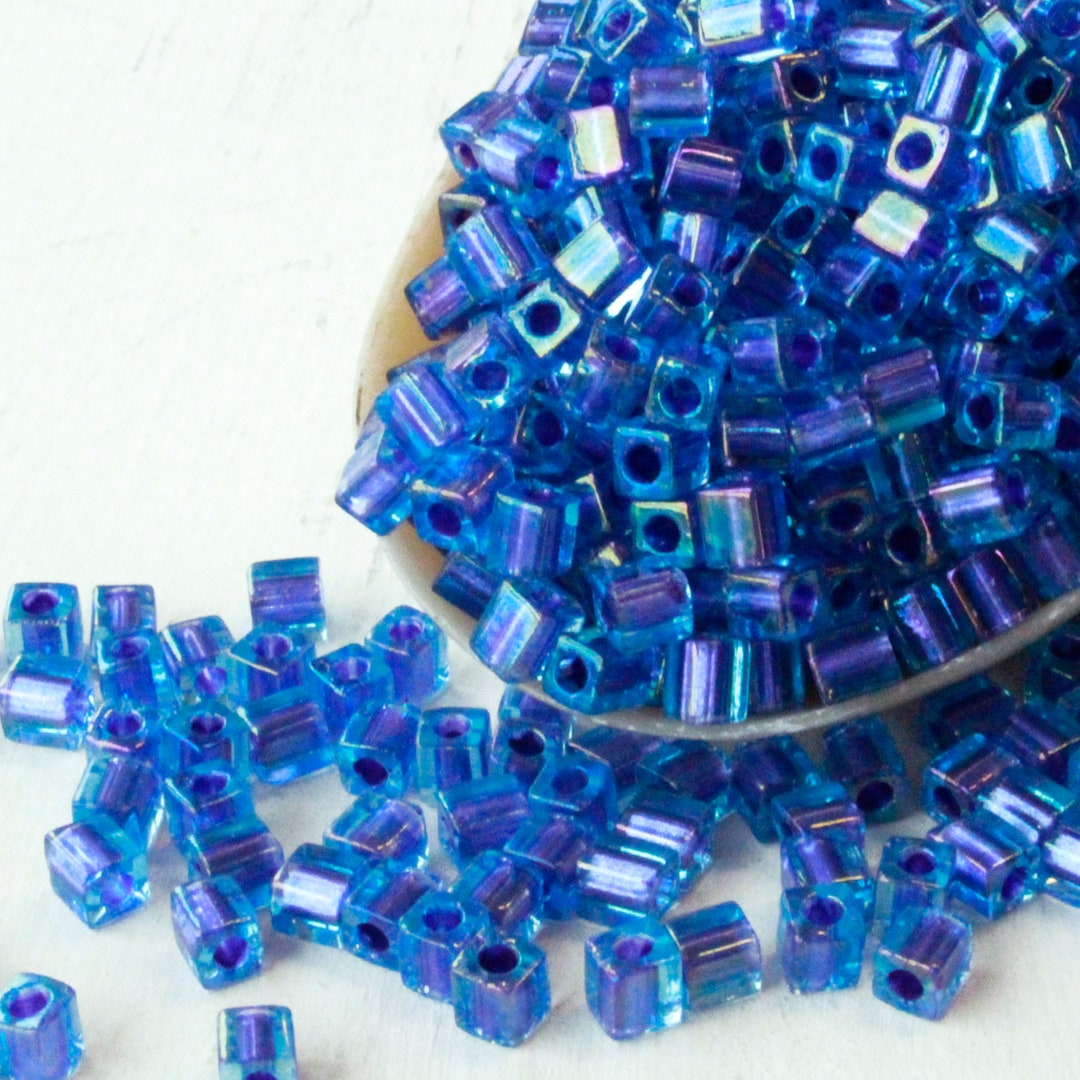 4mm Miyuki Cube Beads - Color Lined Cube Beads - Square Beads for Bead ...