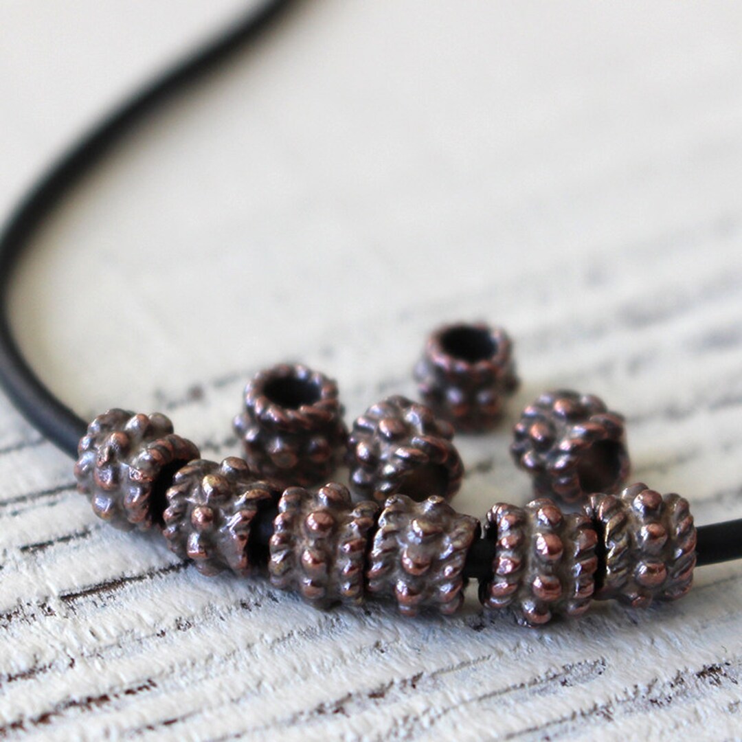 Mykonos Beads BRONZE Tube Beads Antiqued BRONZE Bali Style Beads 5mm ...