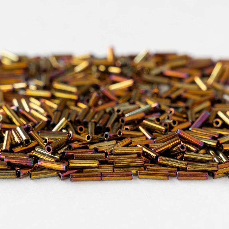 Gold Bugle Beads - Etsy