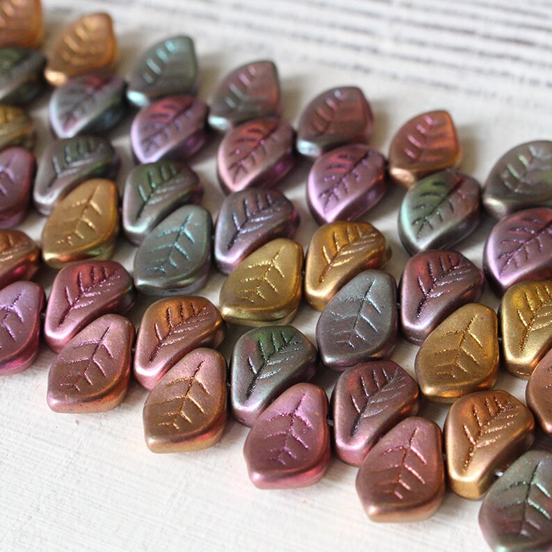 Czech Glass Leaves Czech Leaf Beads for Jewelry Making - Etsy