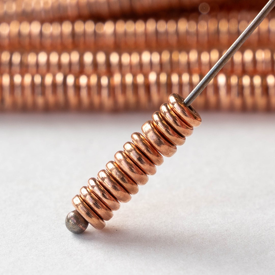 5mm Copper Plated Brass Heishi Disk Beads - Metal Spacer Beads - 65 - Etsy