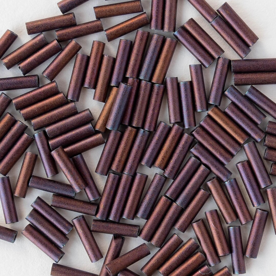 6mm Bugle Beads - Japanese Glass - Matte Metallic Copper - 5 Grams - Etsy
