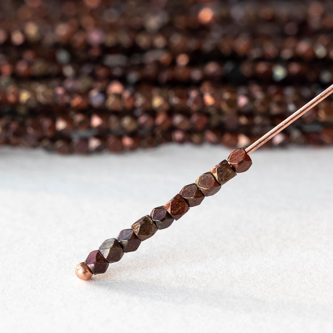 70 - 2.5mm Cornerless Brass Cube Beads - Antique Patina Brass ~70 Beads ...