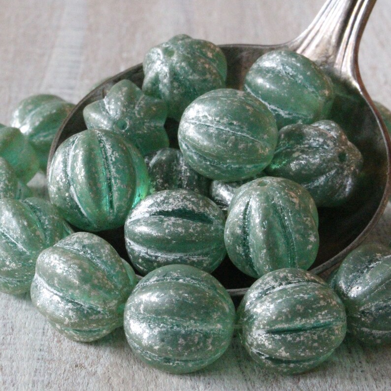 10mm 12mm Large Melon Beads Czech Glass Melon Bead Fluted - Etsy