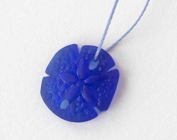 6 - 19x21mm Frosted Glass Sand Dollar Beads - Cobalt Blue - 6 Beads - Etsy