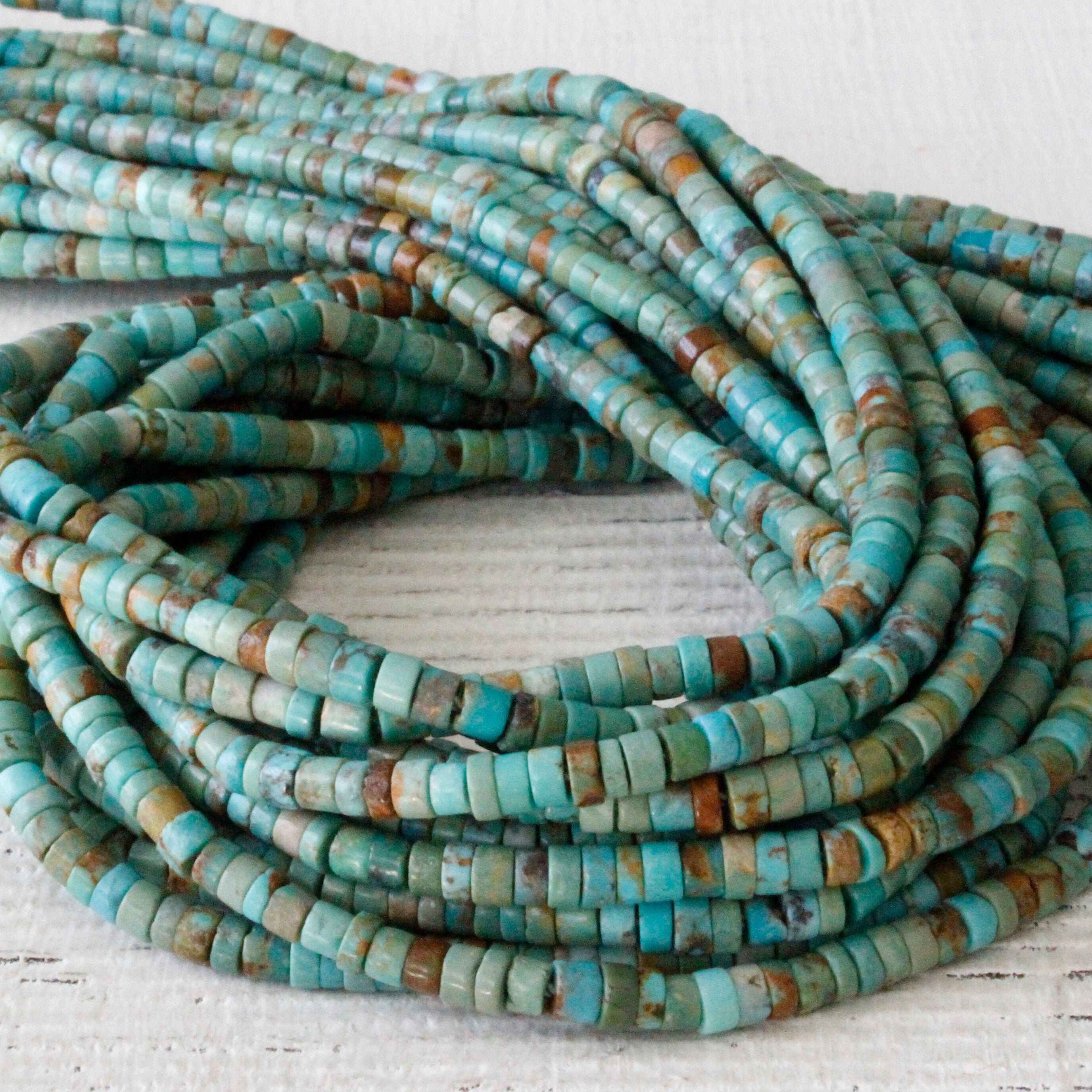 2x3mm Tiny Turquoise Tube Seed Beads Natural Turquoise Beads | Etsy