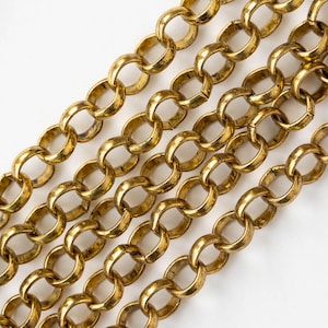 8mm Rolo Chain - Shiny Brass - Priced by the Inch - Etsy