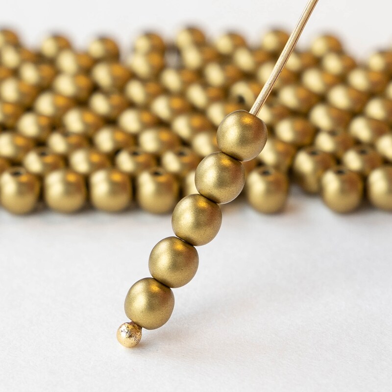 Matte Gold Beads - Etsy