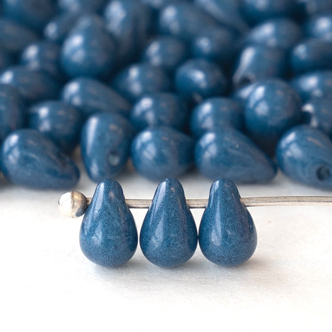 100 - 4x6mm Glass Teardrop Beads - Czech Glass Beads - 6x4mm - Smooth ...