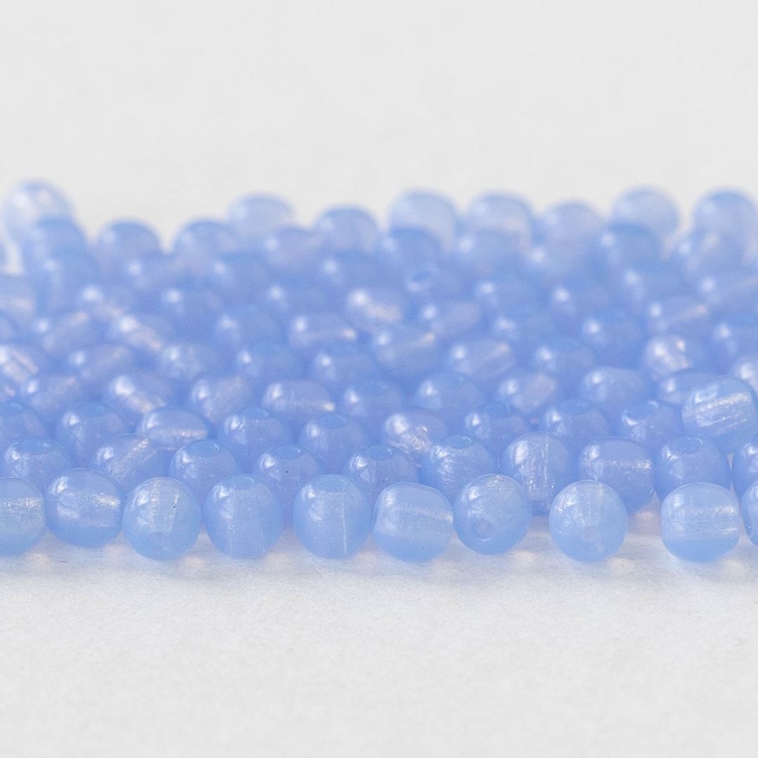 3mm Round Glass Beads - Opaline Sky Blue - 120 - Etsy