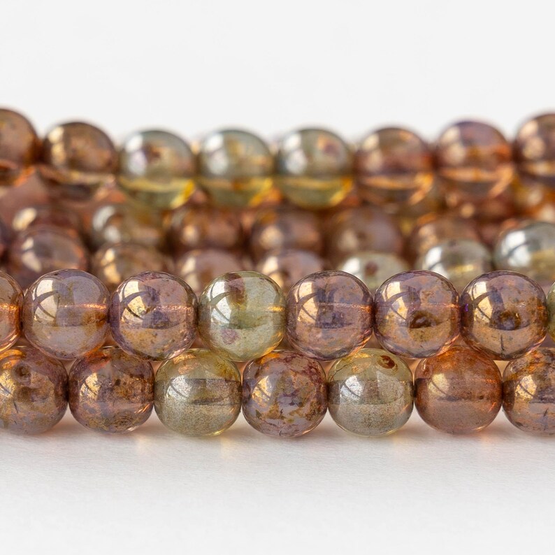 30 - 6mm Round Beads for Jewelry Making - Czech Glass Beads - Druk ...