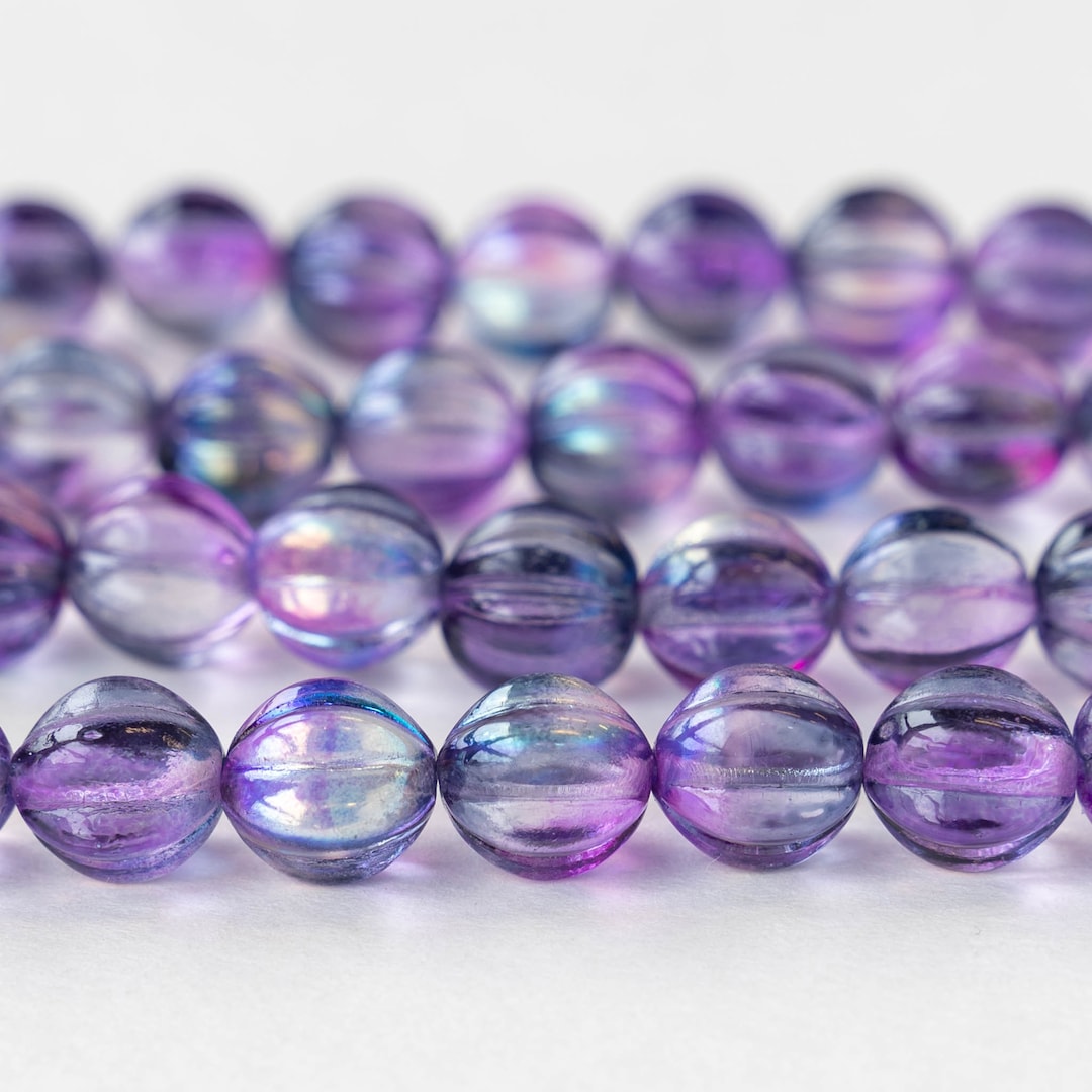 10mm Melon Beads Czech Glass Melon Beads 10mm Round Beads - Etsy