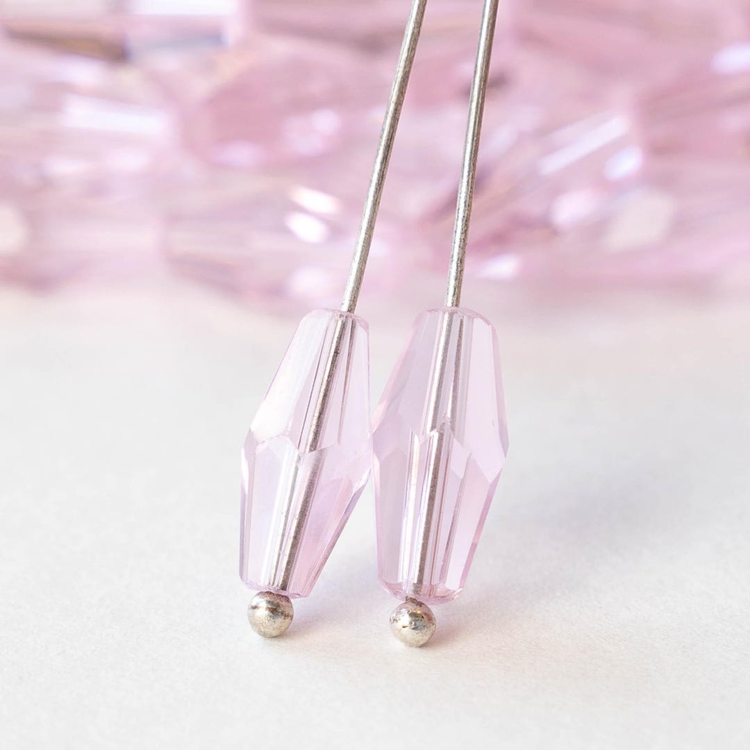 6x12mm Hand Cut Glass Long Bi-cone Beads - Czech Glass Beads ...