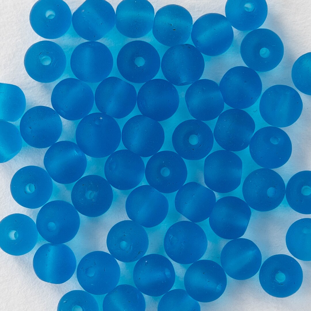 5mm Round Sea Glass Beads for Jewelry Making Supply Beach Glass Beads ...