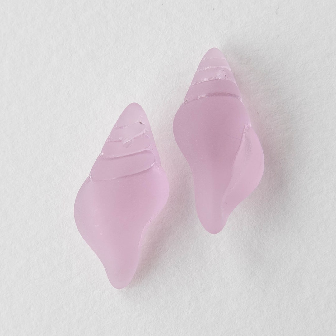 2- Sea Glass Beads - Sea Glass Conch Shell Beads - Jewelry Making ...