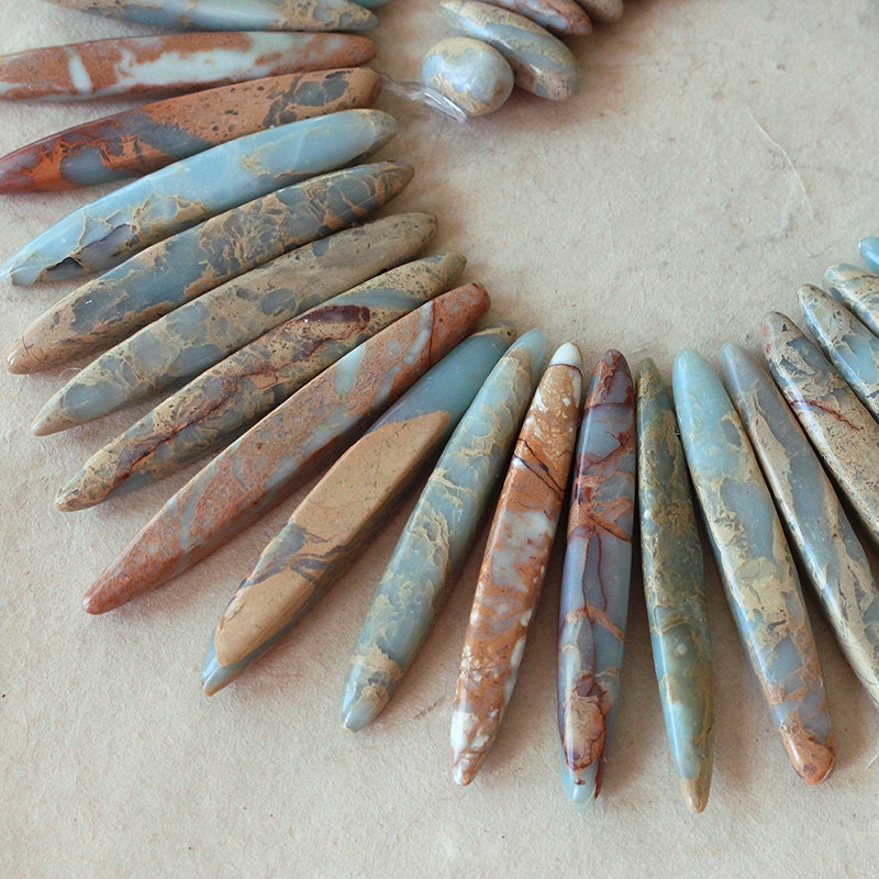 African Opal Graduated Dagger Beads Jewelry Making Supply - Etsy