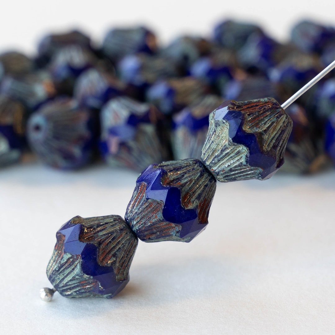 10x11mm Baroque Bicone - Czech Glass Beads - Large Bicone Lantern Bead ...
