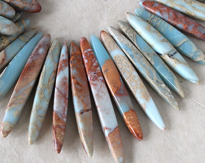 African Opal Graduated Dagger Beads Jewelry Making Supply Graduated ...