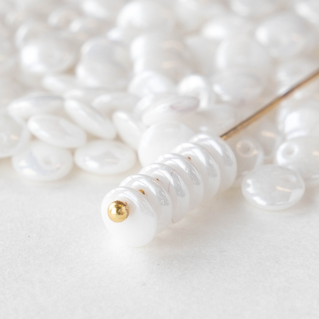 100 - 6mm Top Drilled Lentil Beads for Jewelry Making - Czech Glass ...