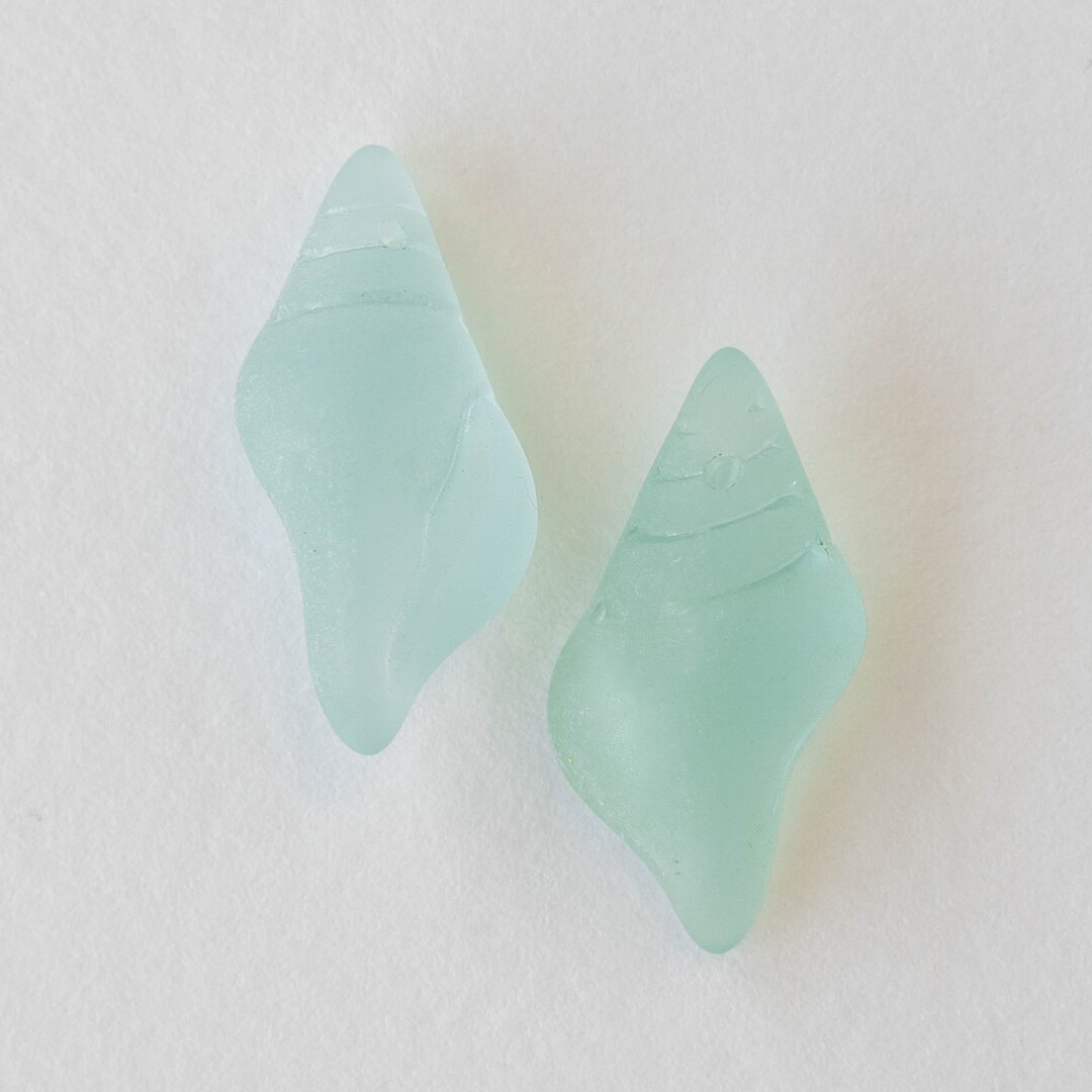 Baby Conch Glass Pendants for Jewelry Making - Frosted Glass Beads ...