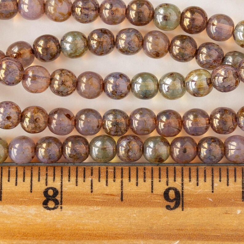 30 - 6mm Round Beads for Jewelry Making - Czech Glass Beads - Druk ...
