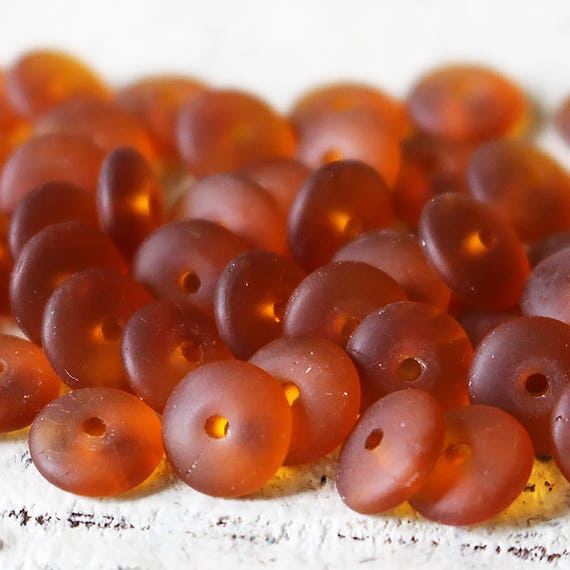 7mm Rondelle Beads Frosted Glass Beads Disk 7mm Saucer - Etsy