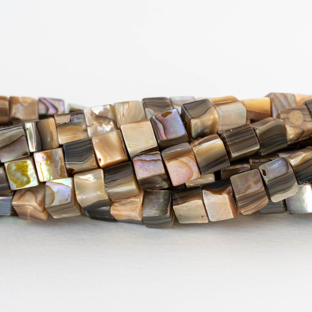3mm Abalone Cube Beads - Sea Shell Beads for Jewelry Making - Abalone ...