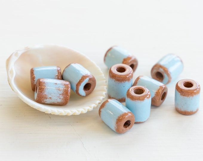 11x8mm Ceramic Tube Beads From Mykonos Greece - Large Hole - Beads for ...