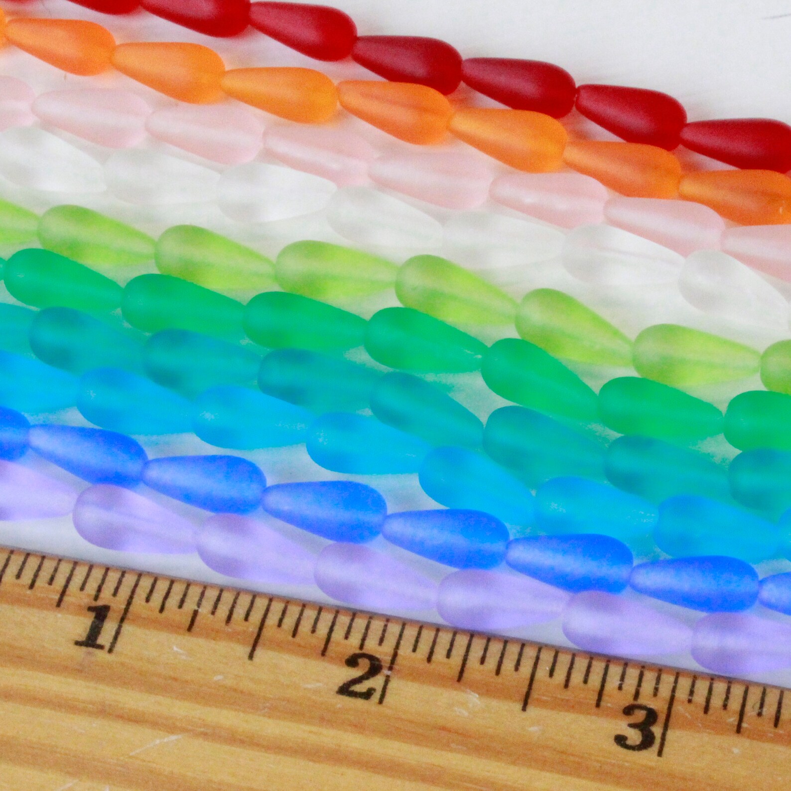 20 12mm Cultured Sea Glass Beads Sea Glass Teardrop Long Etsy