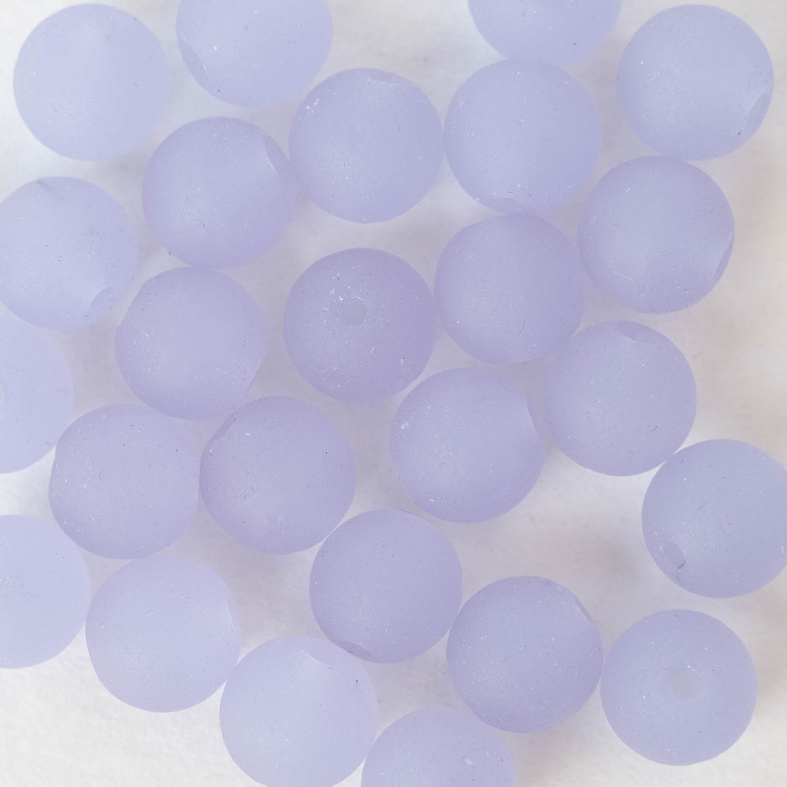 8mm Round Sea Glass Beads for Jewelry Making Supply - Frosted Glass ...
