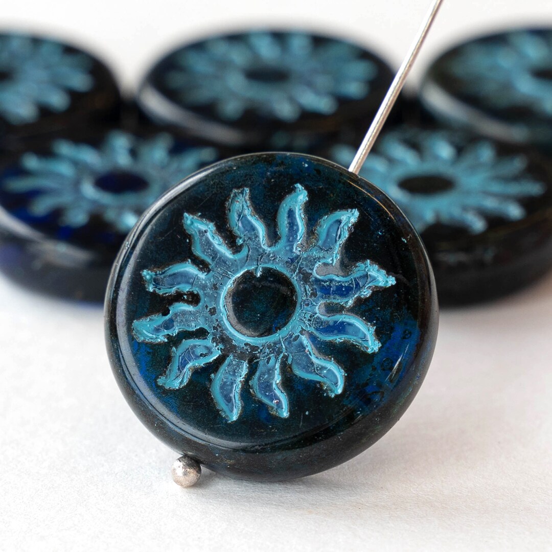 Czech Glass Sun Coin Beads for Jewelry Making Czech Beads - Etsy