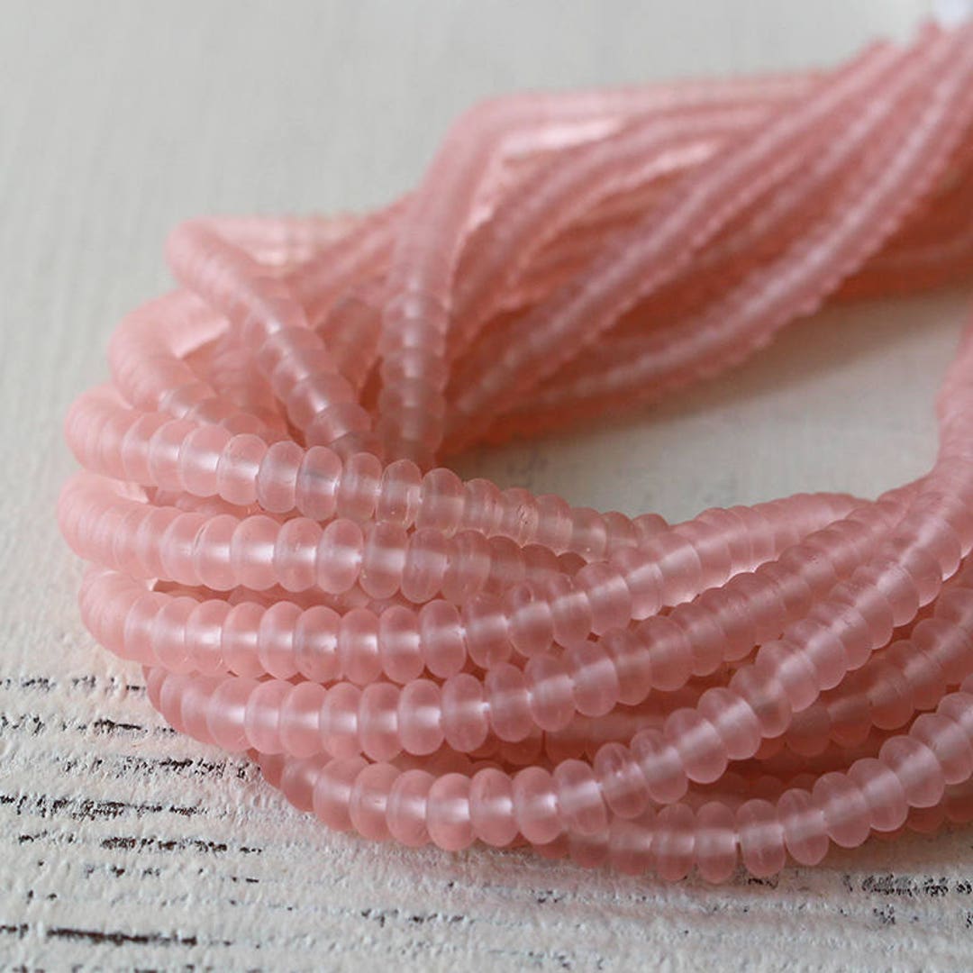 4mm Rondelle Sea Glass Rondelle Bead Jewelry Making Supply Smooth ...