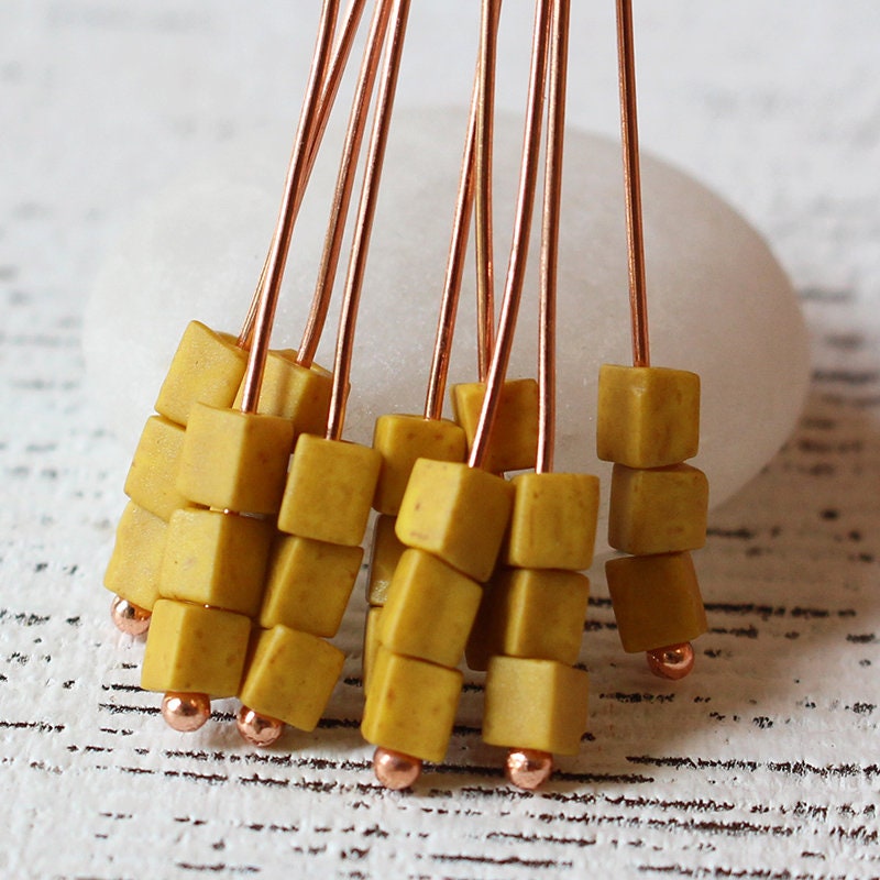 4mm Miyuki Cube Beads for Jewelry Making Opaque Mustard | Etsy