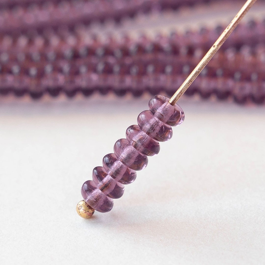 100 - 4mm Rondelle Beads - 4mm Spacer Beads - Czech Glass Beads ...