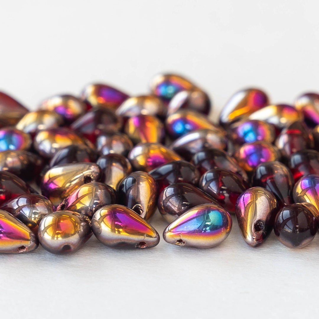 6x9mm Teardrop Beads for Jewelry Making - Czech Smooth Glass Tear Drop ...