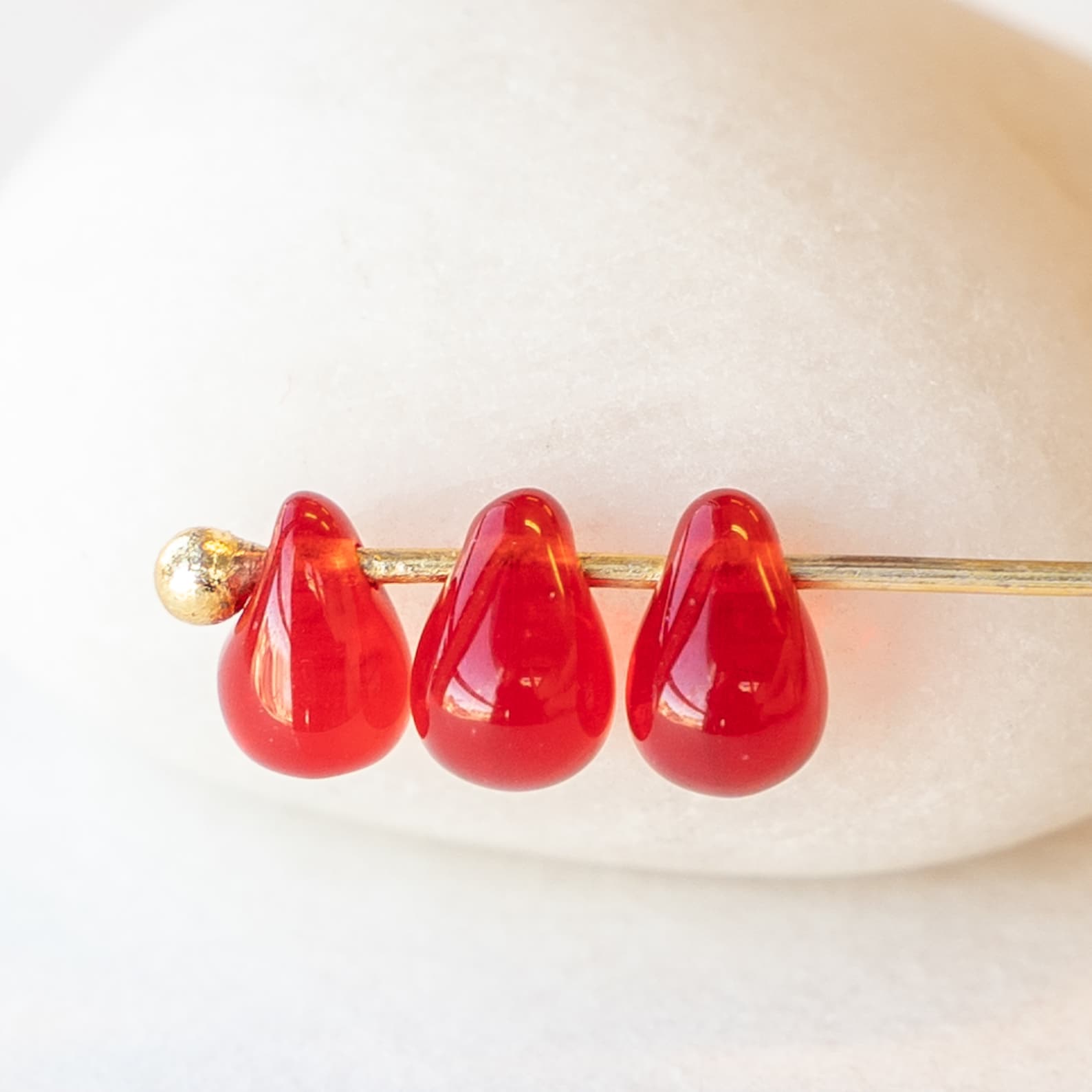 4x6 Red Teardrop Beads Czech Glass Beads Fringe Beads - Etsy